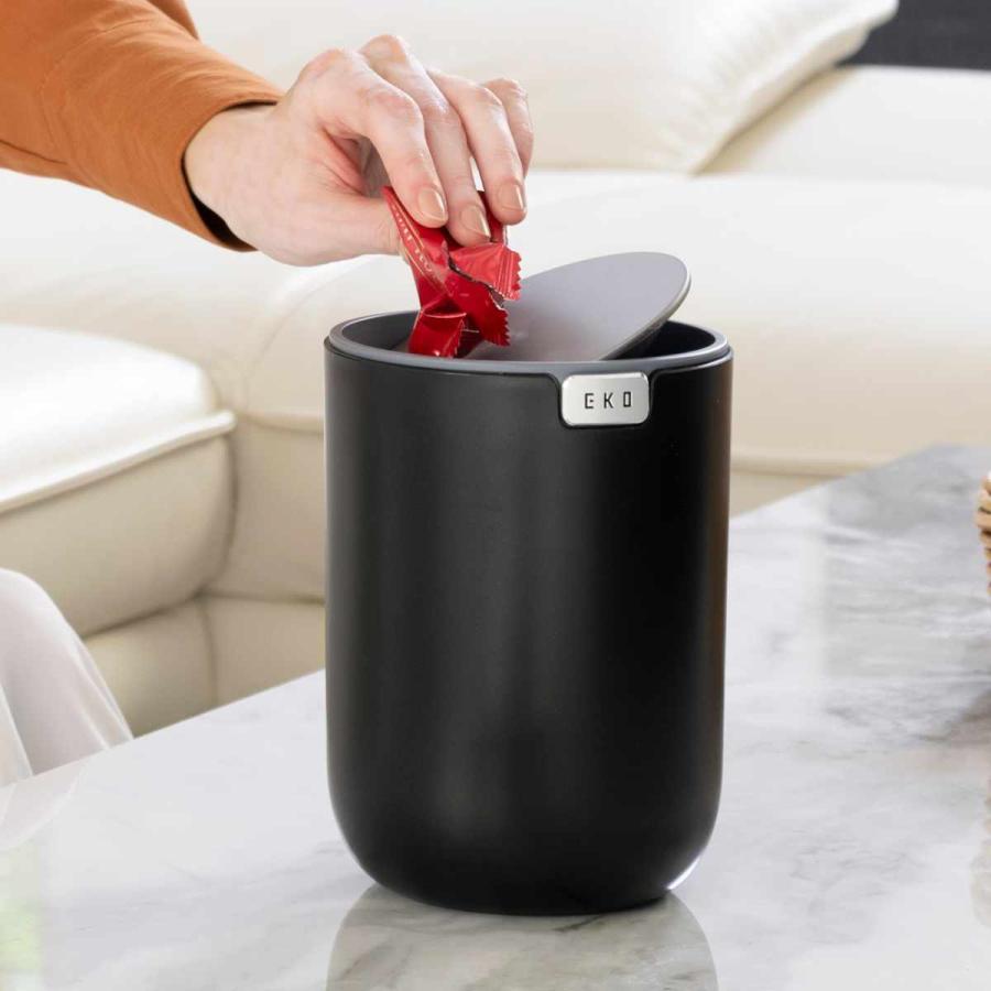 EKO ゴミ箱 1.5L テーブルトップカン ステンレス （ イーケーオー ごみ箱 1.5リットル 卓上 コンパクト ミニ 丈夫 ふた付き スイング式 ） : お弁当グッズのカラフルボックス ...