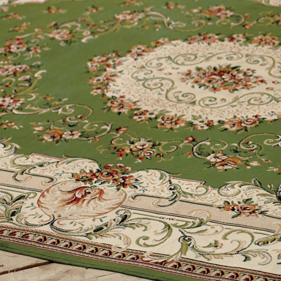 MORIYOSHI（モリヨシ） ラグ モケット織り パレス 195×250cm ホットカーペット・床暖房対応 メダリオン柄 （ 絨毯 マット ラグマット 長方形 床暖房対応 アンティーク調 ...