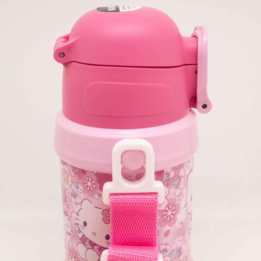 OSK 水筒 450ml ストロー付ステンレスボトル ハローキティさくら （ キティ ストロー付水筒 ストローボトル 保冷 ワンプッシュ ストロータイプ 子供 ） : お弁当グッズのカラフル ...