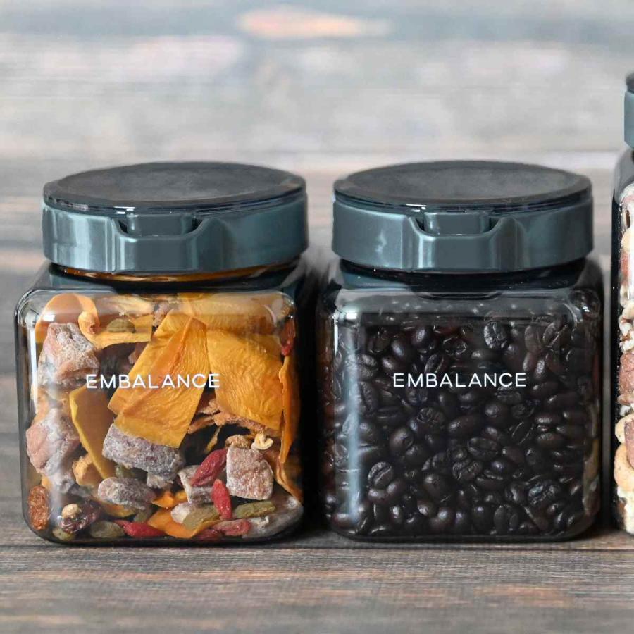 EMBALANCE 保存容器 1.1L プッシュアップコンテナ （ エンバランス プラスチック 食洗機対応 冷蔵 密閉 鮮度保持 1100ml ...