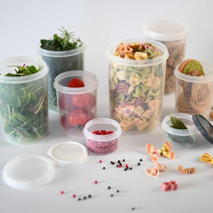 EMBALANCE 保存容器 130ml ラウンドコンテナ 丸型 XS 同色2個セット （ エンバランス プラスチック 食洗機対応 電子レンジ対応 冷凍 冷蔵 鮮度保持 ） : 458455 ...