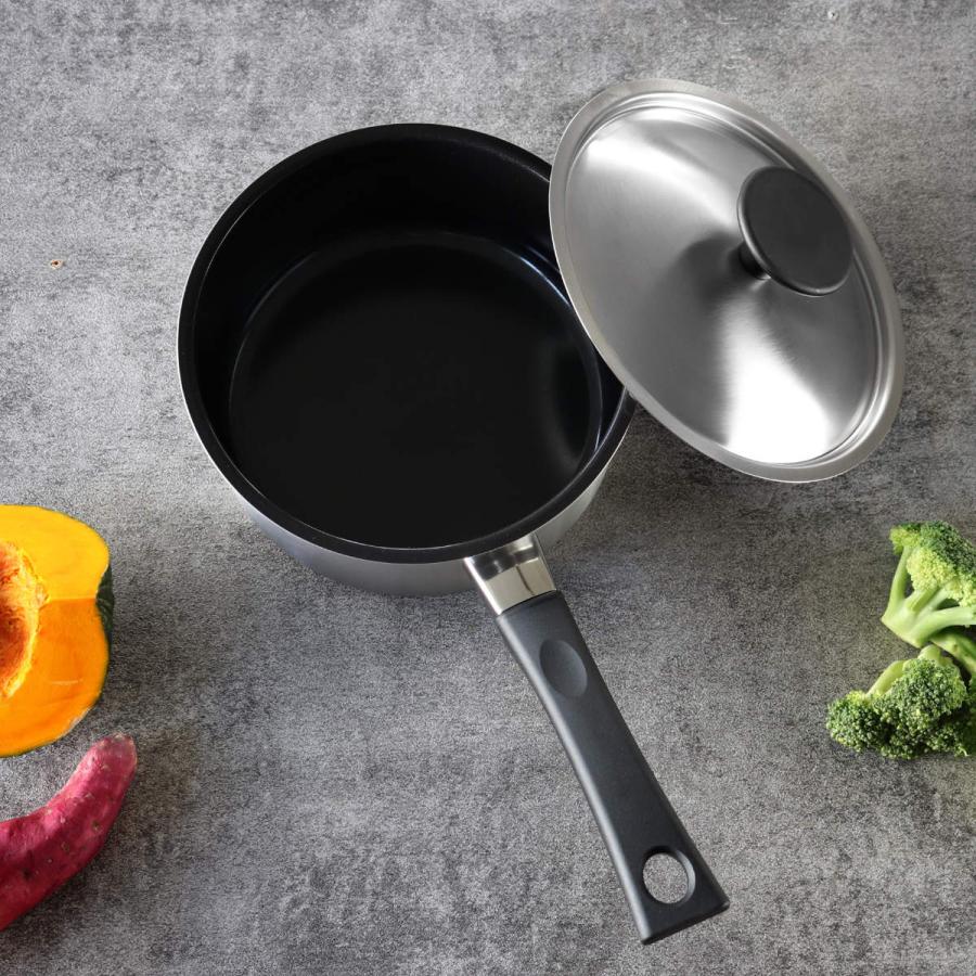 ウルシヤマ金属工業 片手鍋 18cm IH対応 ステンレス製 内面セラミック加工 ソースパン 日本製 UMIC （ ガス火対応 オール熱源対応 片手なべ 鍋 軽い ） : お弁当グッズの ...