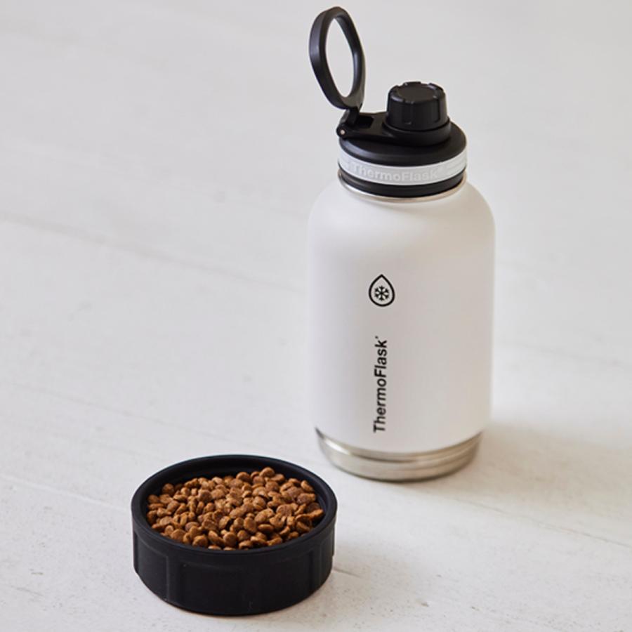 TAKEYA FLASK 水筒 給水器 犬 サーモフラスク シェアボトル 940ml 保冷 散歩 （ タケヤ ステンレスボトル ペット用 直飲み おやつ入れ フードボウル付き 給水 水 ...