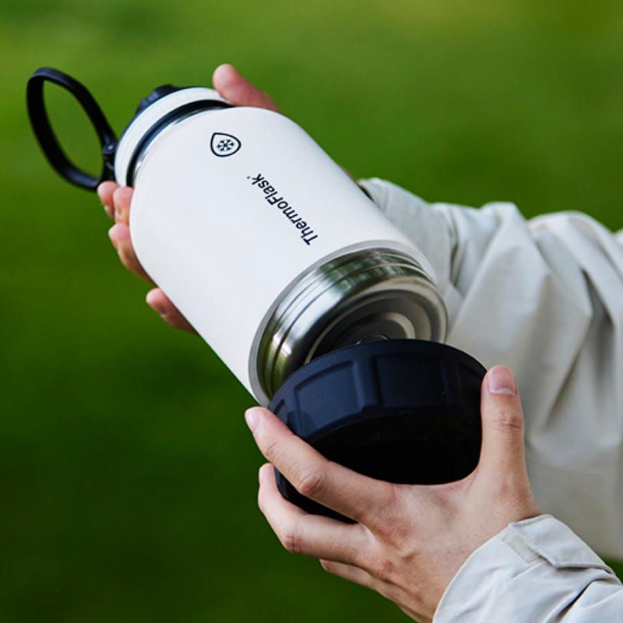 TAKEYA FLASK 水筒 給水器 犬 サーモフラスク シェアボトル 940ml 保冷 散歩 （ タケヤ ステンレスボトル ペット用 直飲み おやつ入れ フードボウル付き 給水 水 ...