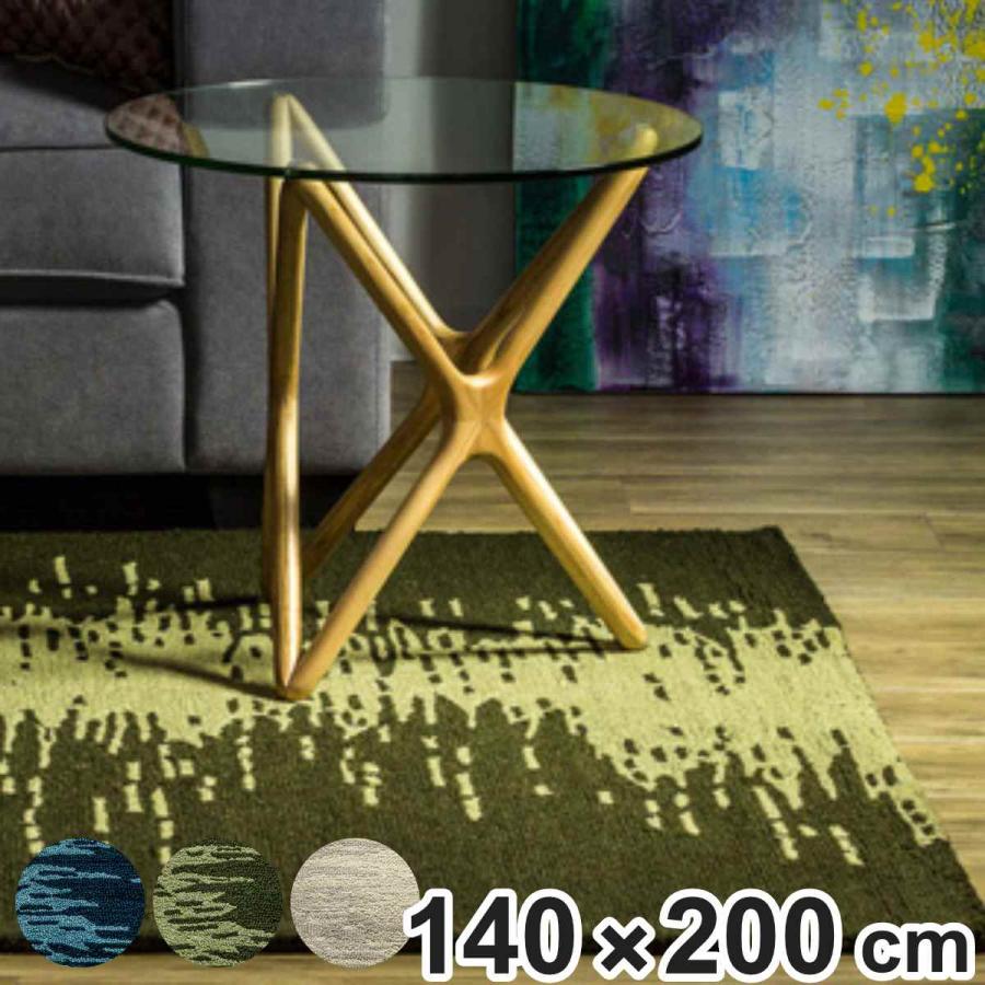 ラグ 手織り イカット IKATO 140×200cm ホットカーペット対応 （ ラグマット カーペット 絨毯 じゅうたん 長方形 マット ...