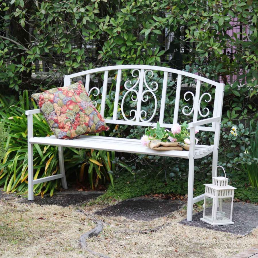 ベンチ アイアンベンチ 2人掛け （ ガーデンベンチ 屋外ベンチ 屋外