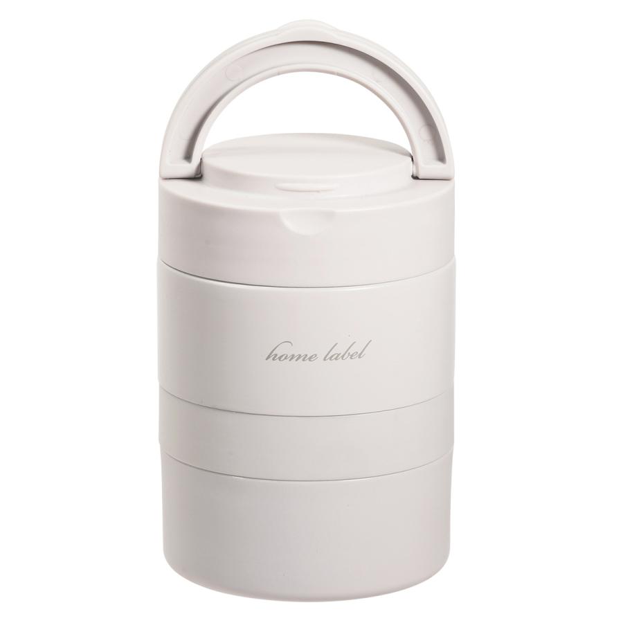 弁当箱 保温弁当箱 ホームレーベル ステンレス連結式ランチジャー 480ml 2段 （ お弁当箱 保温 保冷 ランチジャー レンジ対応 丼 どんぶり ） : 469720 : お弁当グッズの ...