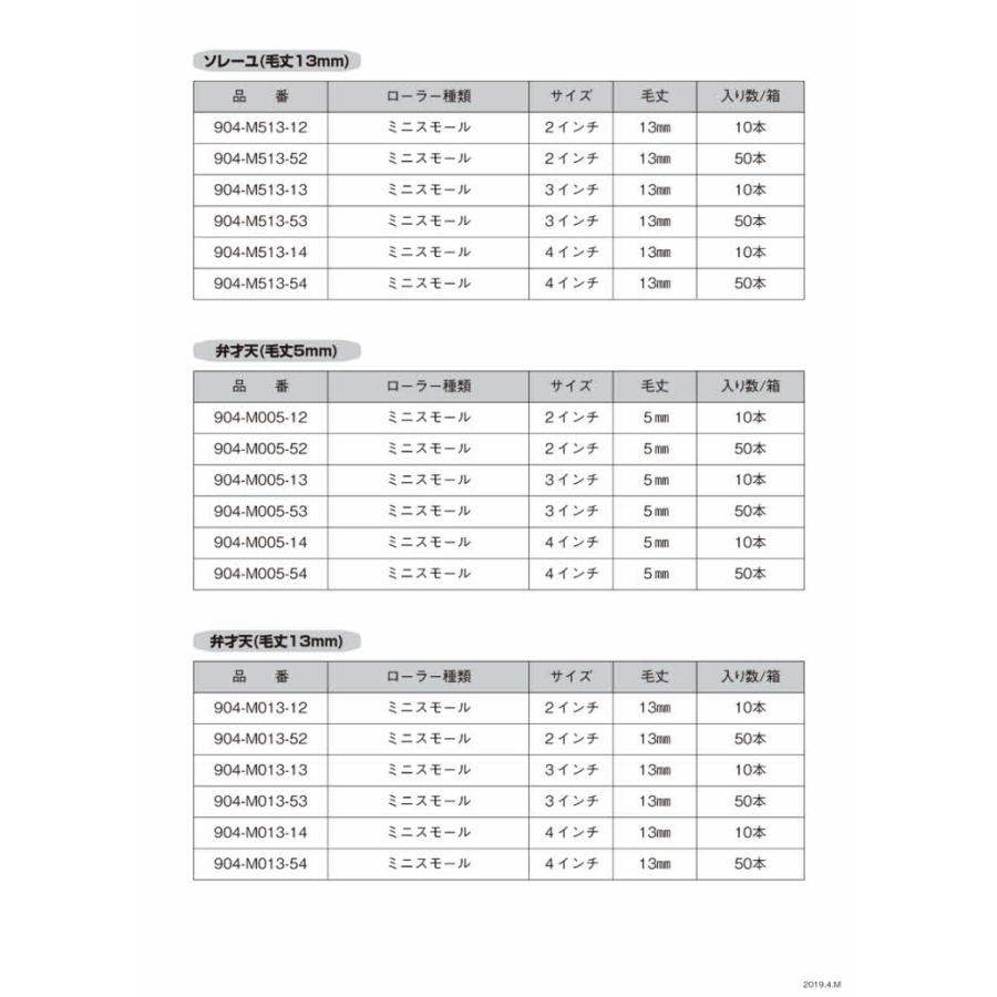 PIA 弁才天(毛丈13mm) 3インチ 50本入(2本パック) ミニスモールローラー 904-M013-53 ピーアイエー : カラートリム ...
