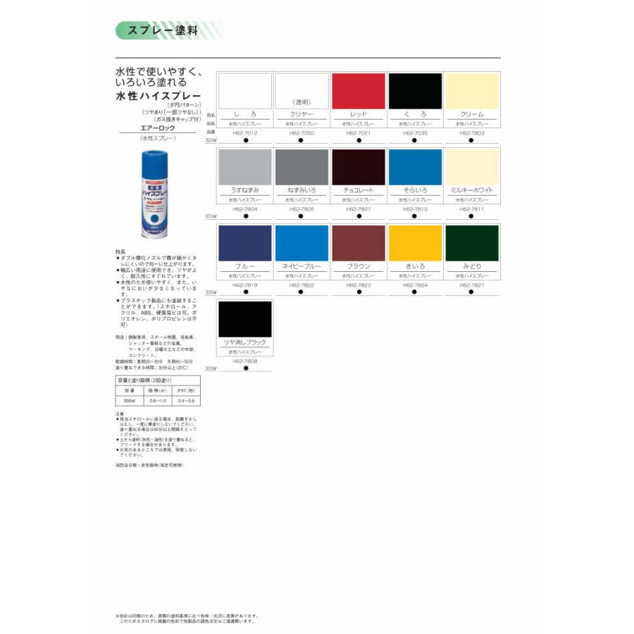 ロックペイント エアーロック 水性ハイスプレー クリヤー 300ml 48本入 H62−7050（ダ円パターン） : 062-7050-48 : カラートリム - 通販 - Yahoo!ショッピング