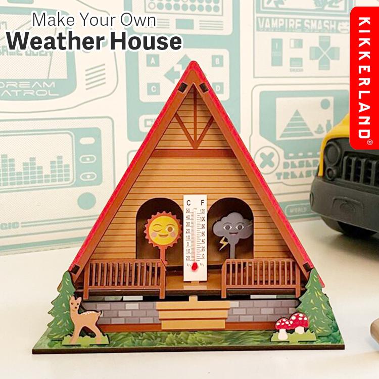 KIKKERLAND MAKE YOUR OWN WEATHER HOUSE メイクユアオウンウェザーハウス 紙製 電池不要 温度 ...