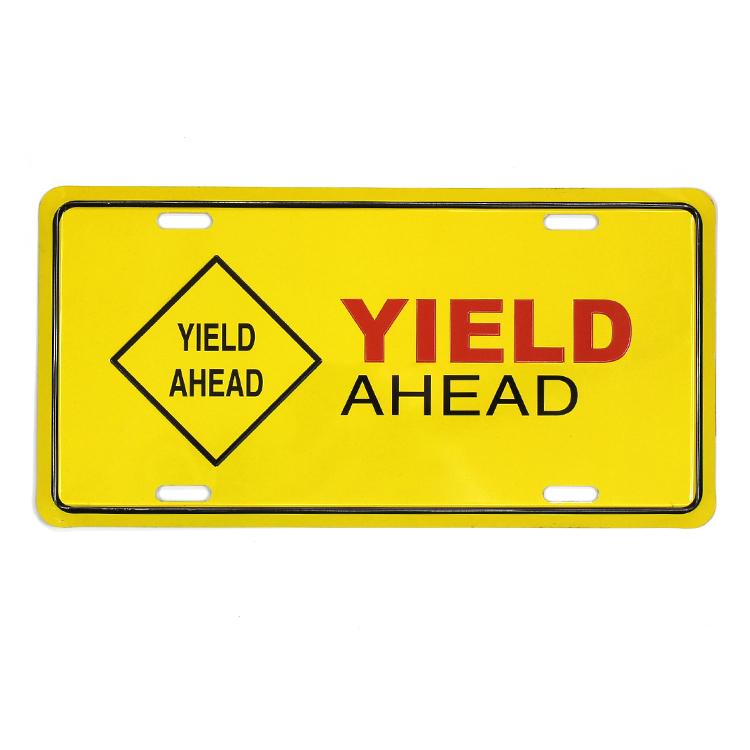 CMプレート YIELD AHEAD イエロー 縦15.3×横30.3cm ナンバープレート型 インテリア 看板 アルミ製 アメ : アメリカン雑貨COLOUR Yahoo!店 - 通販 ...
