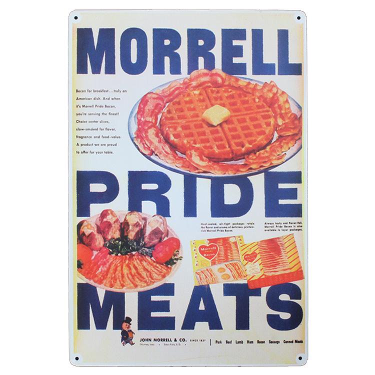 レトロブリキ看板 広告デザイン MORRELL PRIDE MEATS 縦45cm×横30cm スチール製 : アメリカン雑貨COLOUR Yahoo!店 - 通販 - Yahoo!ショッピング
