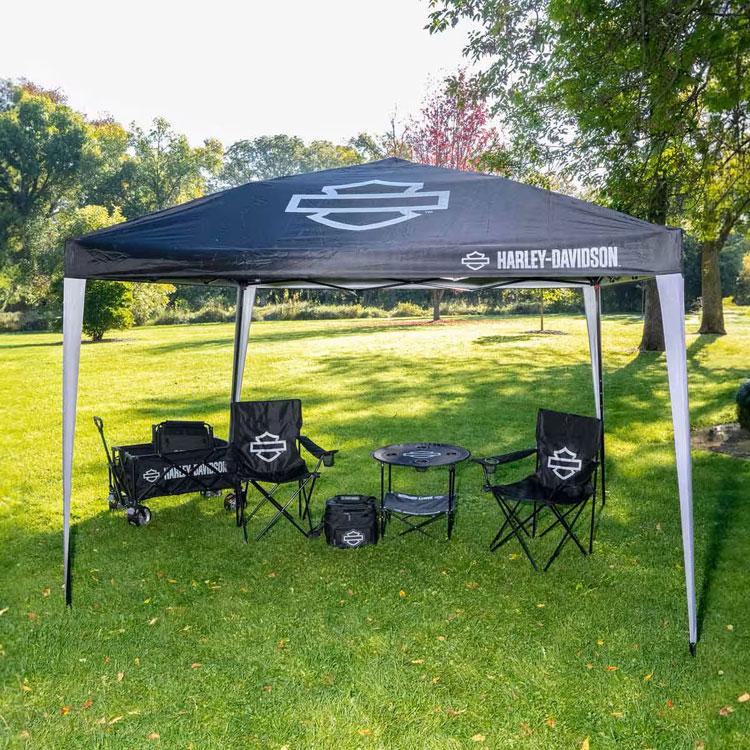 Harley Davidson フォールディングテーブル Harley-Davidson ハーレーダビッドソン オープンB&S HDL-10028 53×53 c : アメリカン雑貨 ...