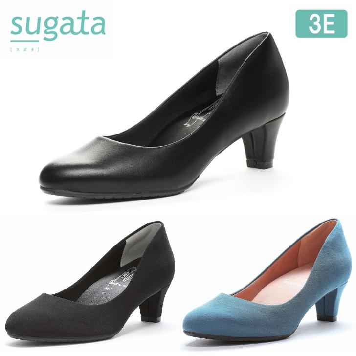 sugata ムーンスター スガタ レディース パンプス MS SGT501 3E 幅広 ワイド設計 ブラック 黒 婦人靴 5cmヒール 機能性カップインソール 抗菌防臭 軽量 歩きやすい ...