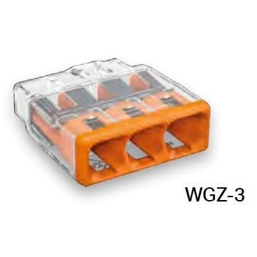 ワゴジャパン(WAGO) 差込み透明コネクター 色：オレンジ/接続線数：3本/1箱(100個入り) WGZ-3 : wgz3 : 照明器具のCOMFORT - 通販 - Yahoo!ショッピング