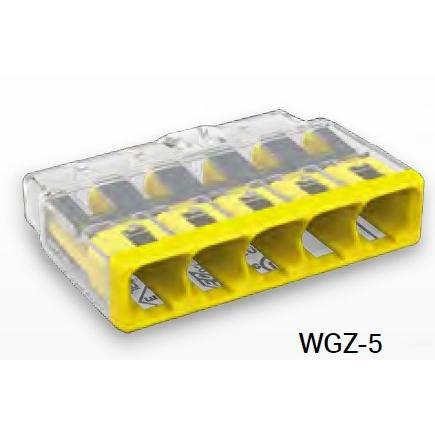 ワゴジャパン(WAGO) 差込み透明コネクター 色：イエロー/接続線数：5本/1箱(60個入り) WGZ-5 : wgz5 : 照明器具のCOMFORT - 通販 - Yahoo!ショッピング