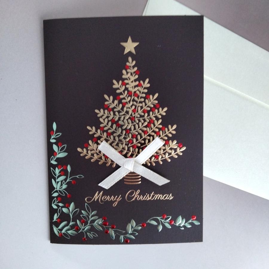 グリーティングカード クリスマスツリー レッドベリー イタリア クリスマスカード CMGI-589 : 雑貨屋カンフィ - 通販 - Yahoo!ショッピング