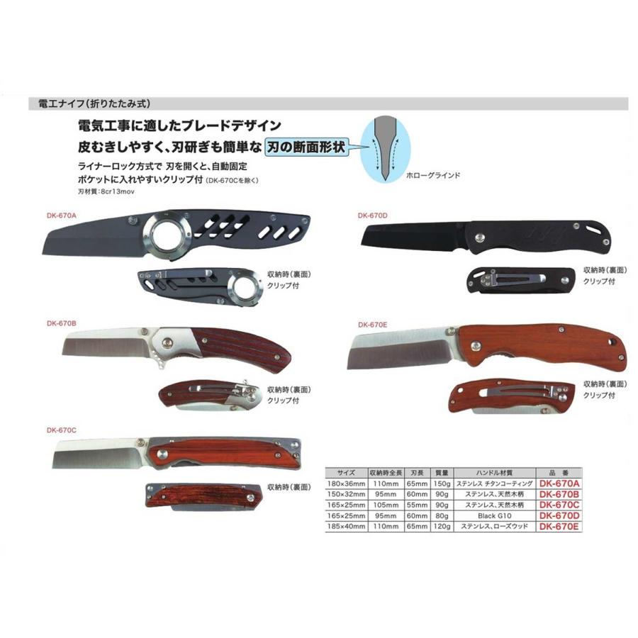 ジェフコム(Jefcom) デンサン 電工ナイフ (折りたたみ式) DK-670A : comfyfactory家具家電ショップ - 通販 - Yahoo!ショッピング