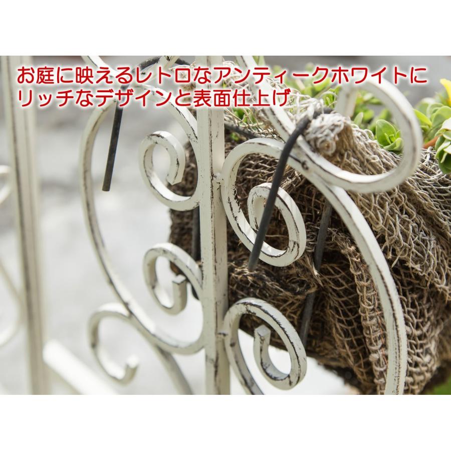 ガーデンガーデン ゴージャスアイアンアーチ&ゲート 高さ213cm×幅137cm×奥行58cm 立体構造 アンティークホワイト IPN-79 : 20240707024318-00118 ...