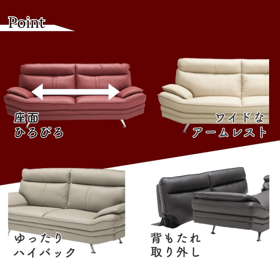 ソファ 本革張り 3人掛け 幅200cm 厚革 3P ノックダウン ソファ 本革張り 3人掛け 幅200cm 厚革 3P ノックダウン