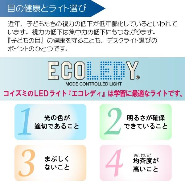 KOIZUMI（コイズミ） デスクライト LEDライト ECL-546 照明 ツインライト 学習デスク クランプ式 モードコントロール エコレディ 学習机 目にやさしい 正規品 : コモド ...