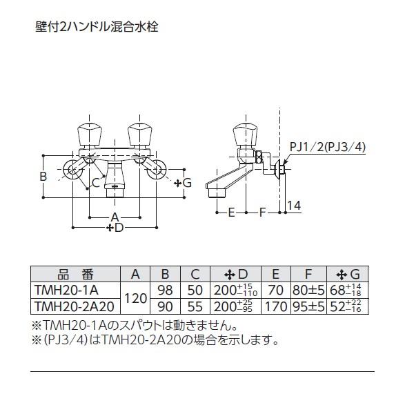 TOTO 【TMH20-2A20】TOTO 壁付2ハンドル混合水栓 一般地・寒冷地共用 ニューウエーブシリーズ 受注生産品 【トートー】 : コンパルト - 通販 - Yahoo!ショッピング