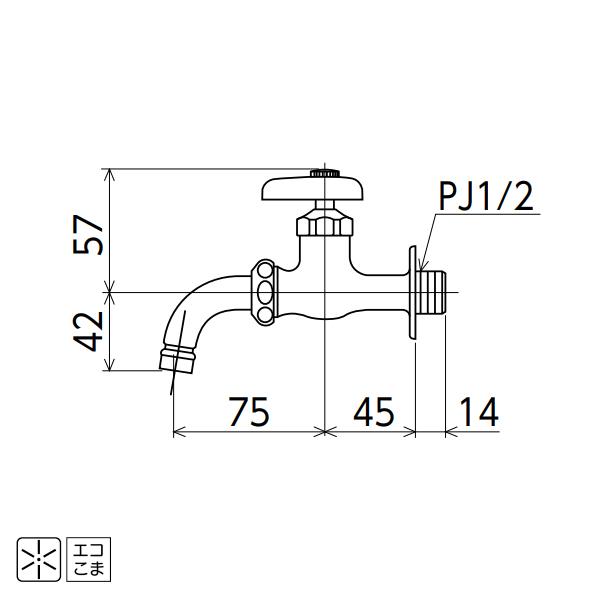 KVK 【K34B】 水栓 洗濯機用 吐水口回転形給水栓 ワンタッチノズル付 : コンパルト - 通販 - Yahoo!ショッピング
