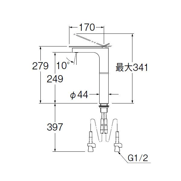 SANEI（水栓金具） 【K4732NJV-2T-13】三栄 混合栓 ワンホール シングルレバー洗面 受注生産品 SANEI : コンパルト - 通販 - Yahoo!ショッピング