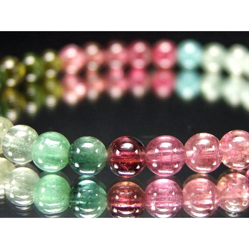 奇跡の紫珠 5A MIXカラー トルマリン ブレスレット 約5mm-5.5mm×36珠 超透明キャンディーカラー 10月の誕生石 心に活力と勇気を与える石 1点もの 一点もの :bl ...