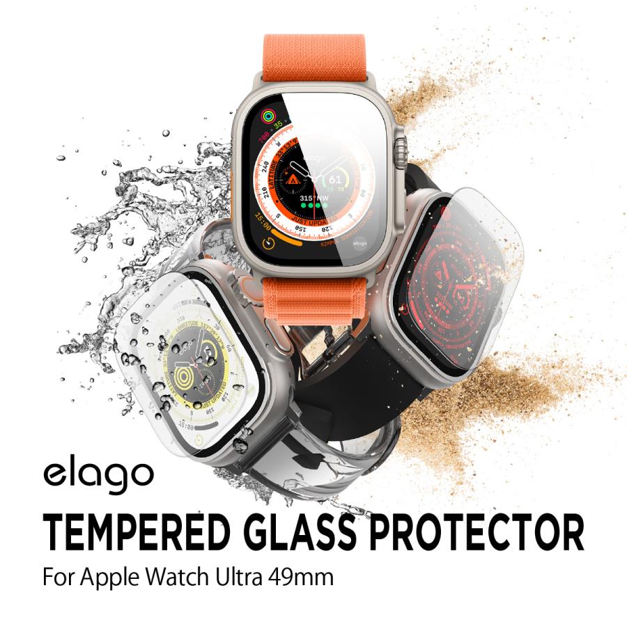 elago Apple Watch Ultra3 49mm ガラスフィルム 9H ガラス 指紋防止 フィルム ...
