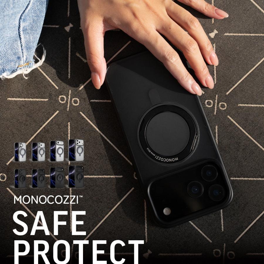 iPhone Air ケース クリア MagSafe 回転 リング スタンド ストラップホール 耐衝撃 スマホケース iPhoneAir アイフォンエアー 対応 MONOCOZZI # ...