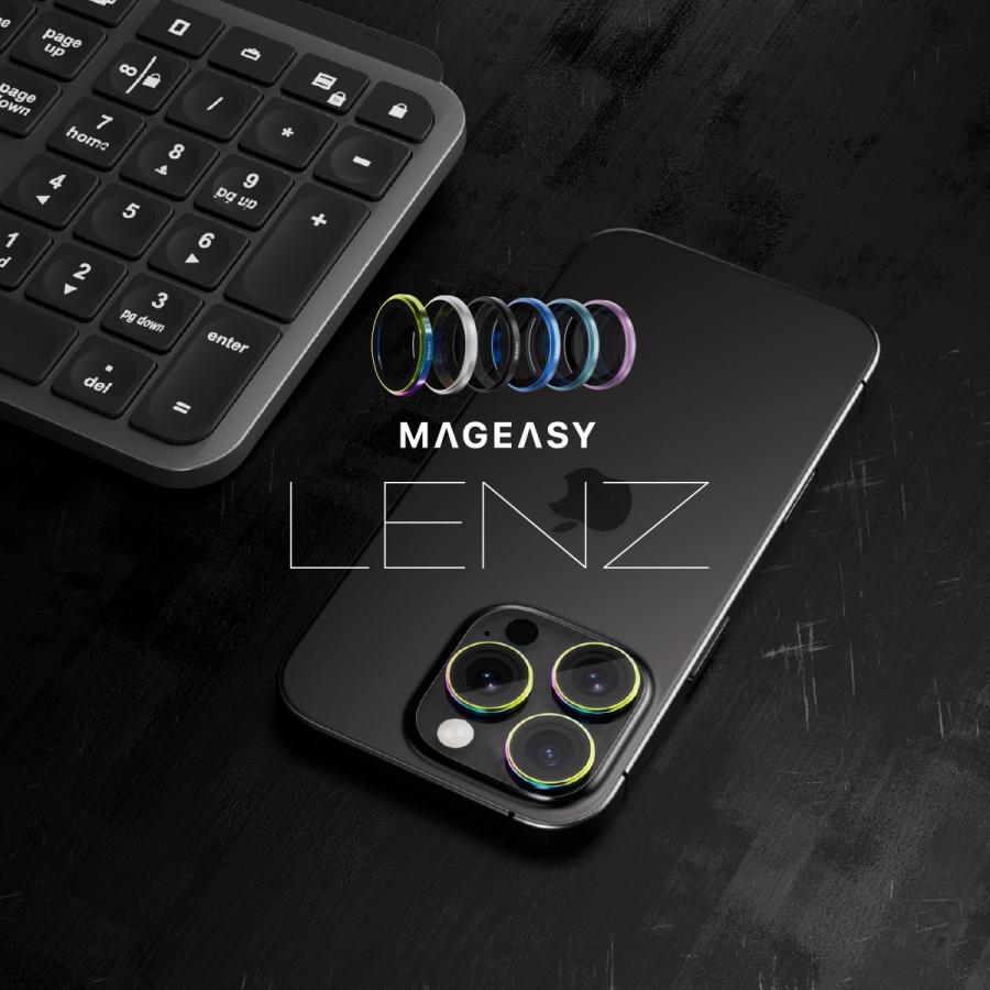 MAGEASY iPhone 16 Pro Max アイフォン16 カメラ保護 フィルム 指紋 傷 防止 アルミ サファイア クリスタル カメラ レンズカバー iPhone16ProMax ...