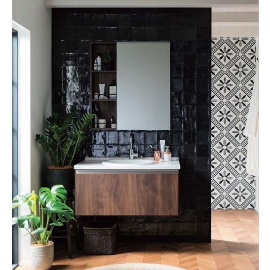 Panasonic 洗面化粧台 シーライン パナソニック [GC-095E] 幅900 セットプラン ウォールナット柄 受注生産品 ...