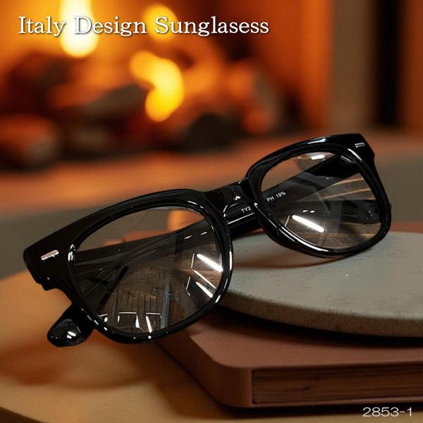 偏光・調光 サングラス 黒縁メガネ 伊達めがね Italy Design ボストン 丸メガネ イタリーデザイン ユニセックス 2853-1 : COO - 通販 - Yahoo!ショッピング