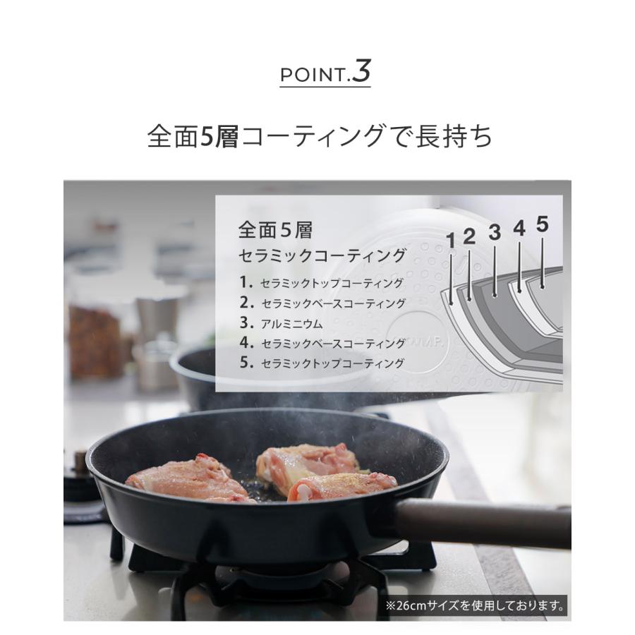 セラミック フライパン 26cm ガス火 IH対応 グランプ GLAMP. PFOAフリー セラミックコーティング 軽量 26センチ PFOA PFASフリー :glamp-cf26:クッキン ...