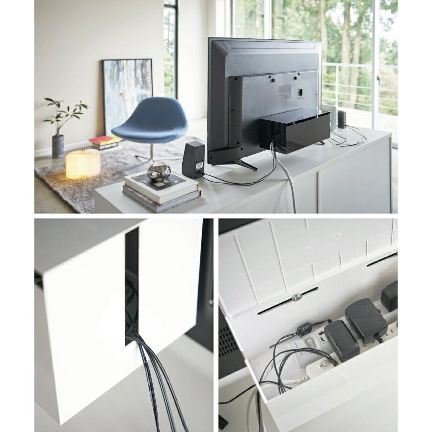 スマート テレビ裏ケーブルボックス スマート ホワイト 4987 ブラック 4988 山崎実業 yamazaki smart ケーブル収納 延長コード 隙間収納 :smart-4987-8 ...