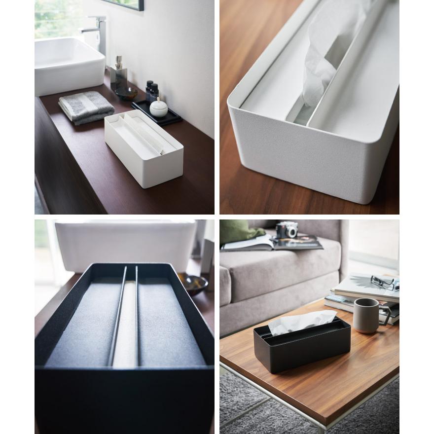 タワー 蓋付きペーパータオルケース ホワイト 4761／ブラック 4762 山崎実業 tower yamazaki ペーパータオルケース 置き型 スチール ティッシュボックスケース ...