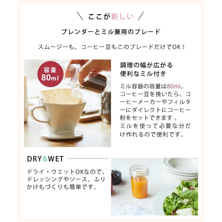 ビタントニオ ミニボトルブレンダー ミルク VBL-6-MK／チェリー VBL-6-CR Vitantonio MINI BOTTLE ...