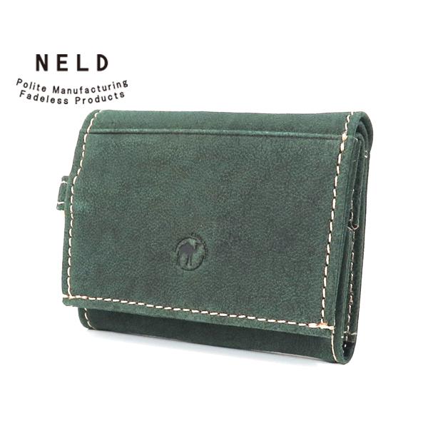 NELD ネルド ミニ財布/グリーン メンズ ラクダレザー an293 NELD【選べるノベルティ付】 : クールキャット Yahoo!ショップ - 通販 - Yahoo!ショッピング