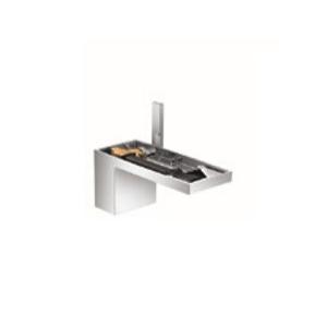 ハンスグローエ 47012000 アクサーマイエディション シングルレバー洗面混合水栓 70（ポップアップ引棒無&プレート200無）クロム ...