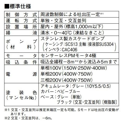 川本 NF3-750H-A インバータ家庭用ポンプ ソフトカワエース 交互 三相200V [♪ ] : coordiroom ヤフー店 - 通販 - Yahoo!ショッピング