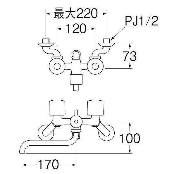 SANEI（水栓金具） 水栓金具 三栄水栓 SK11-W-13 壁付ツーバルブ ツーバルブシャワー混合栓 共用形 バスルーム用 : coordiroom ヤフー店 - 通販 - Yahoo ...