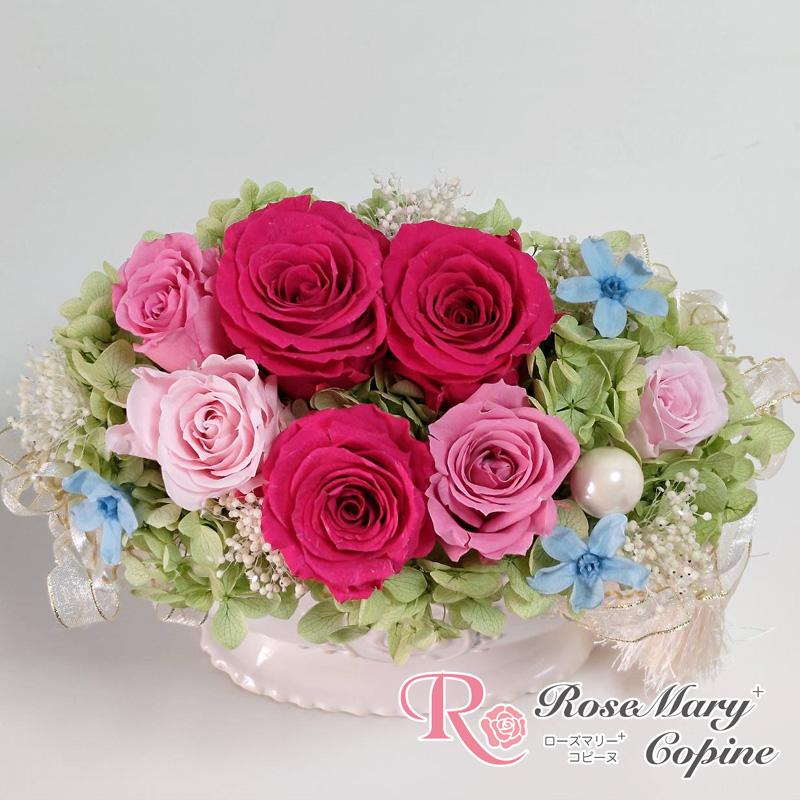 プリザーブドフラワー 花 ギフト アレンジ クリアケース付き 新築祝い 結婚祝い お祝い バースデープレゼント p-059 :p-059:ローズマリーコピーヌYahoo!店 - 通販 ...