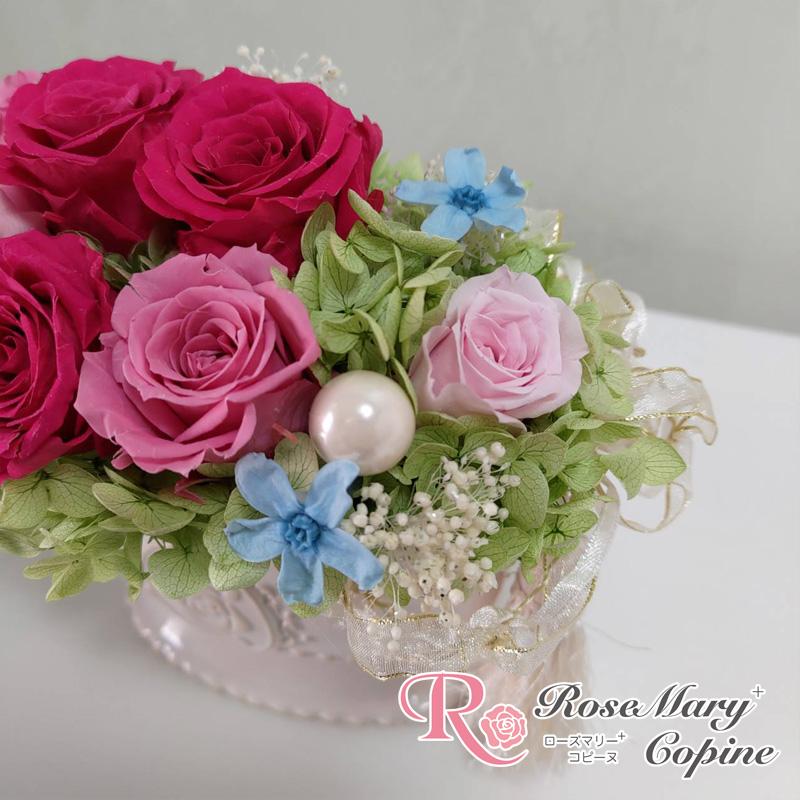 プリザーブドフラワー 花 ギフト アレンジ クリアケース付き 新築祝い 結婚祝い お祝い バースデープレゼント p-059 :p-059:ローズマリーコピーヌYahoo!店 - 通販 ...