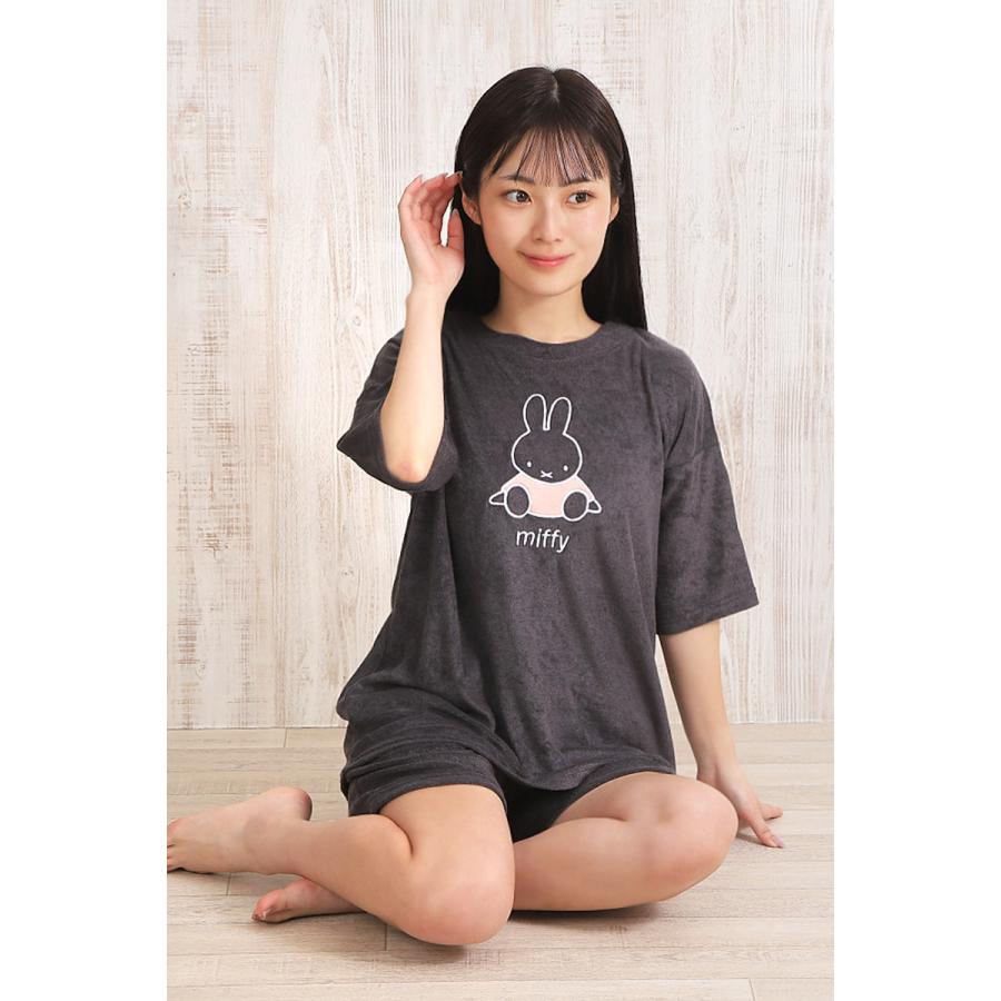 Miffy 【Miffy】ミッフィー ルームウェア パイル生地 上下セット レディース 春 夏 パジャマ 可愛い ショートパンツ 半袖 ...