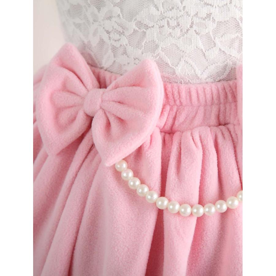 甘いピンクショートロリータスカート 2021 タイ トリム リボンペア