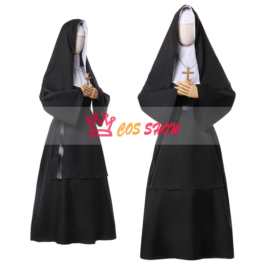 The Nun 死霊館のシスター 修道女 十字架 コスプレ衣装 仮装 ステージ服 舞台 ハロウィン クリスマス 文化祭 お祭り : COS ...