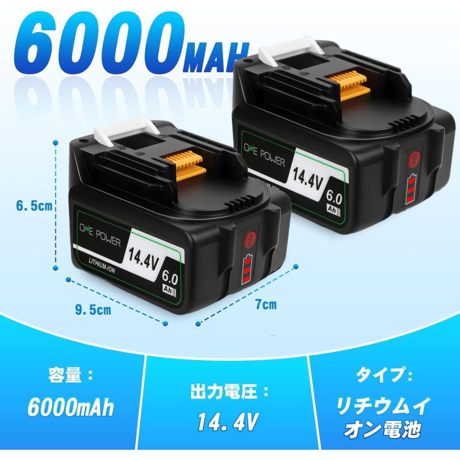 マキタ 14.4V バッテリー BL1460B 6.0AH Makita 14V 互換品 BL1430B BL1450 BL1450B ...