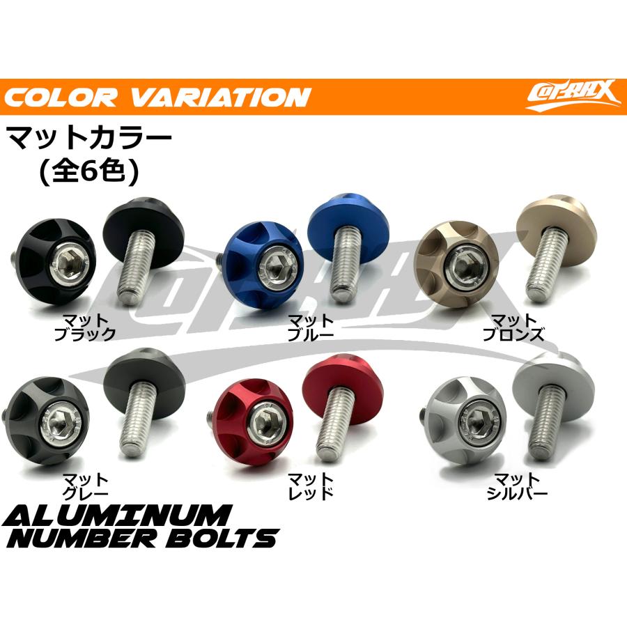 【COTRAX】ナンバーボルト ナンバープレートボルト M6ステンボルト 台湾製 ドレスアップ カスタム 自動車 バイク 汎用 2個set Miniホイール(マットカラー全6色 ...