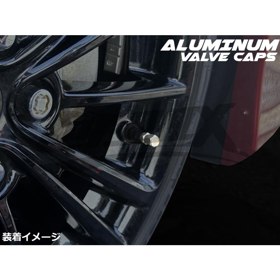【COTRAX】アルミ エアバルブキャップ 4個set タイヤ ホイール 車 バイク 対応 汎用 ドレスアップ 軽量 台湾製 カスタム 六角ビット型(マットカラー全7色 ...